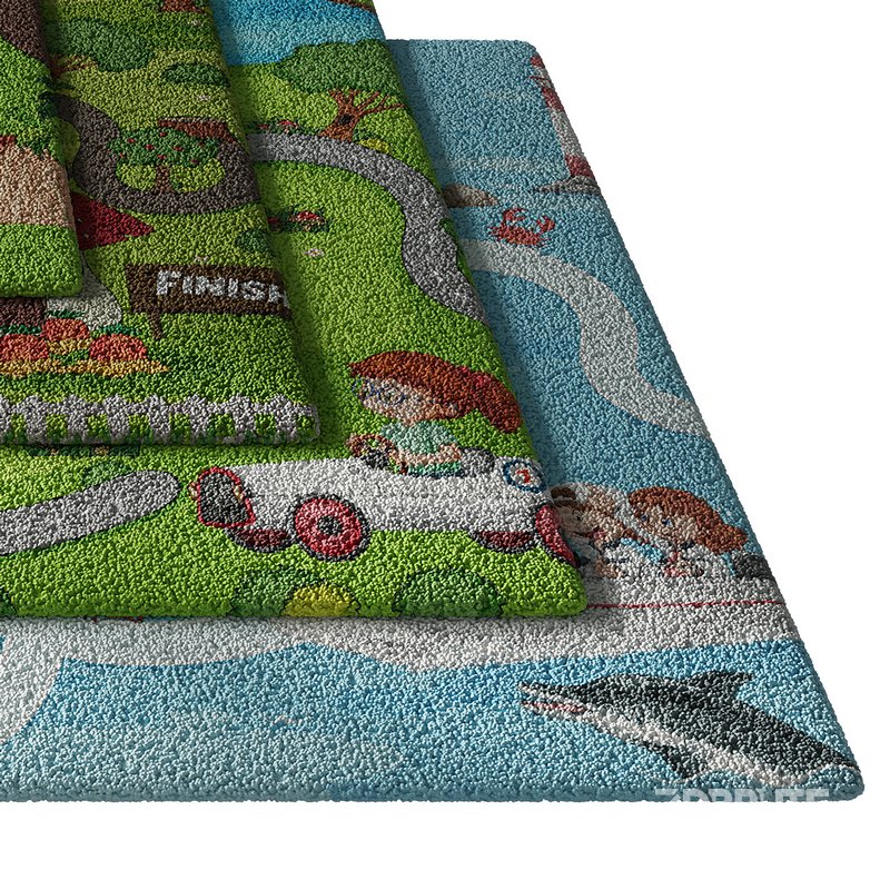 Kids carpet set 2 - Download -3d Models Free -3dbrute