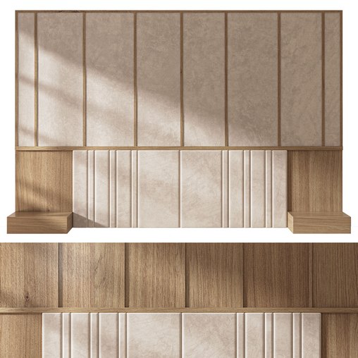 Decorative wall panel composition bedroom set 5 3d model Buy Download ...