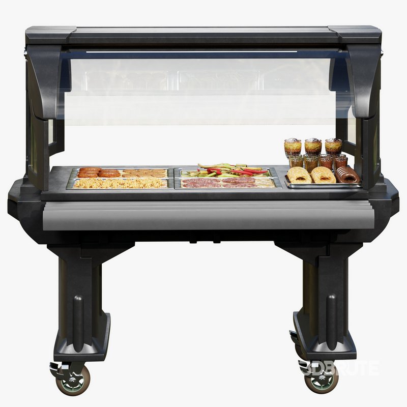 Portable Salad Bar Cambro VBR5110 Black 5' Versa Food / Salad Bar With ...