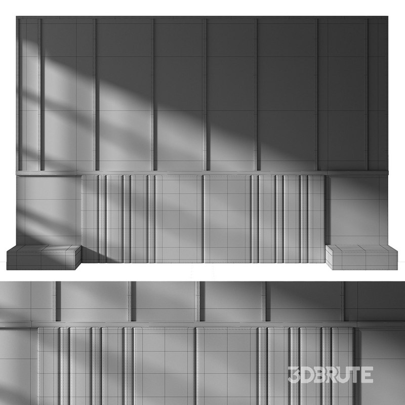 Decorative wall panel composition bedroom set 5 3d model Buy Download ...