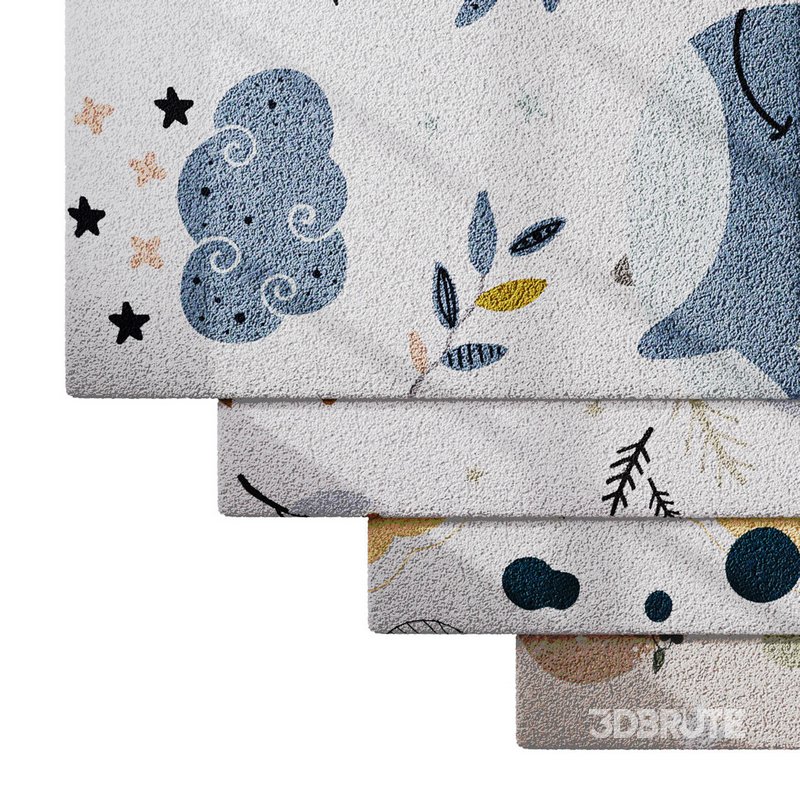 Rug Set 07 3d model Buy Download 3dbrute