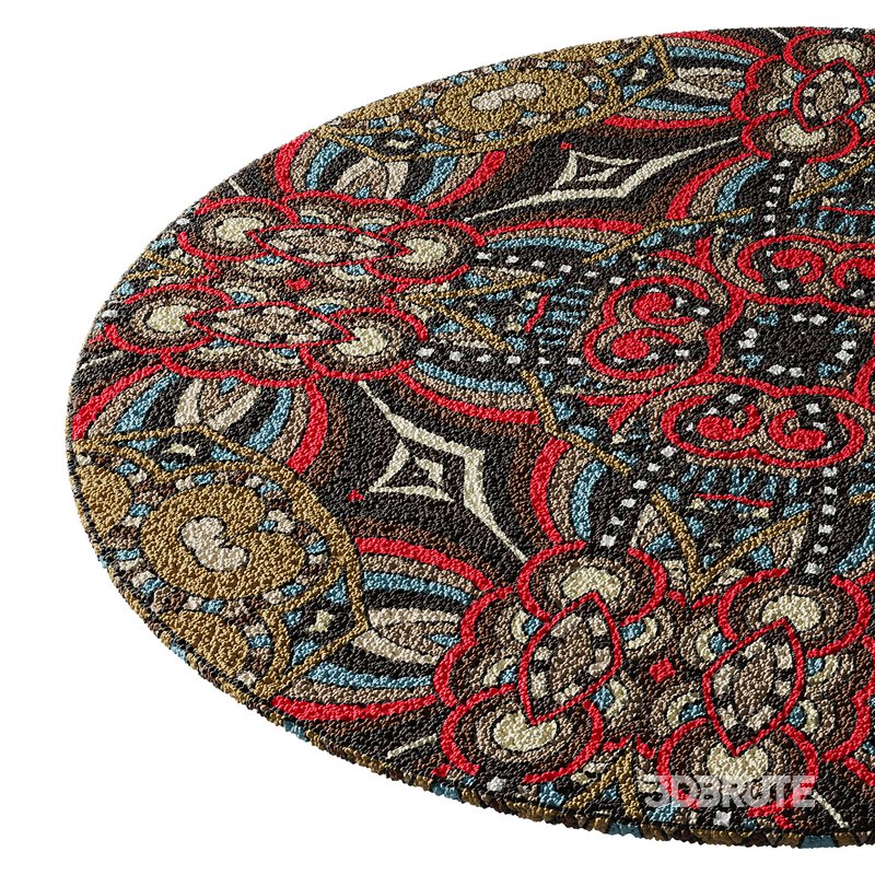Round carpet 16 3d model Buy Download 3dbrute