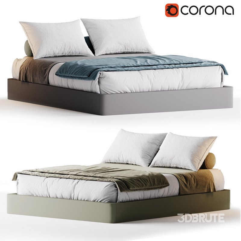 Grey Platform Bed 3d model Buy Download 3dbrute