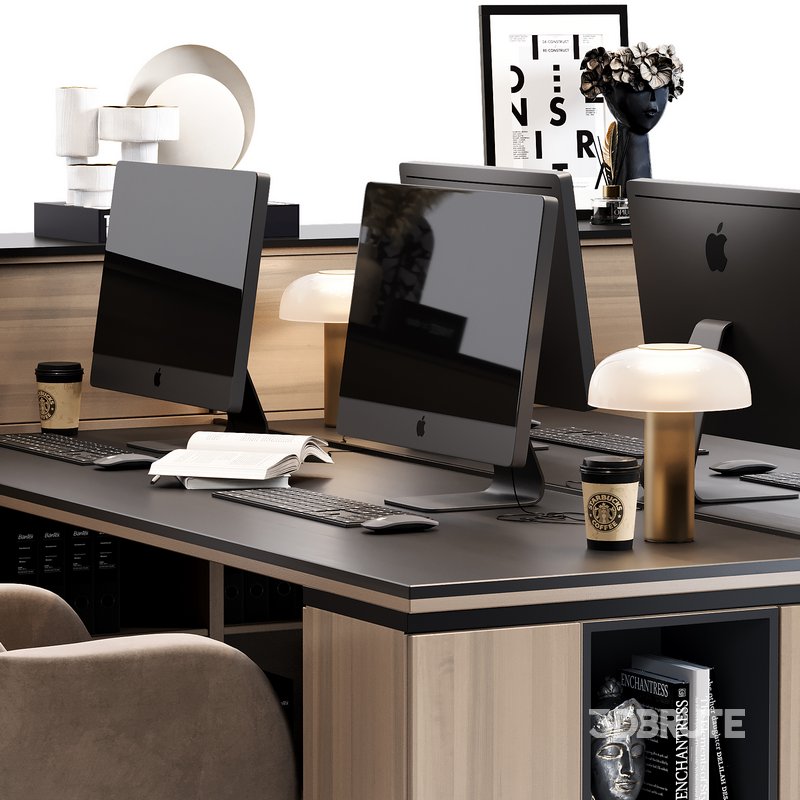 Employee Set Office Furniture 14 3d model Buy Download 3dbrute