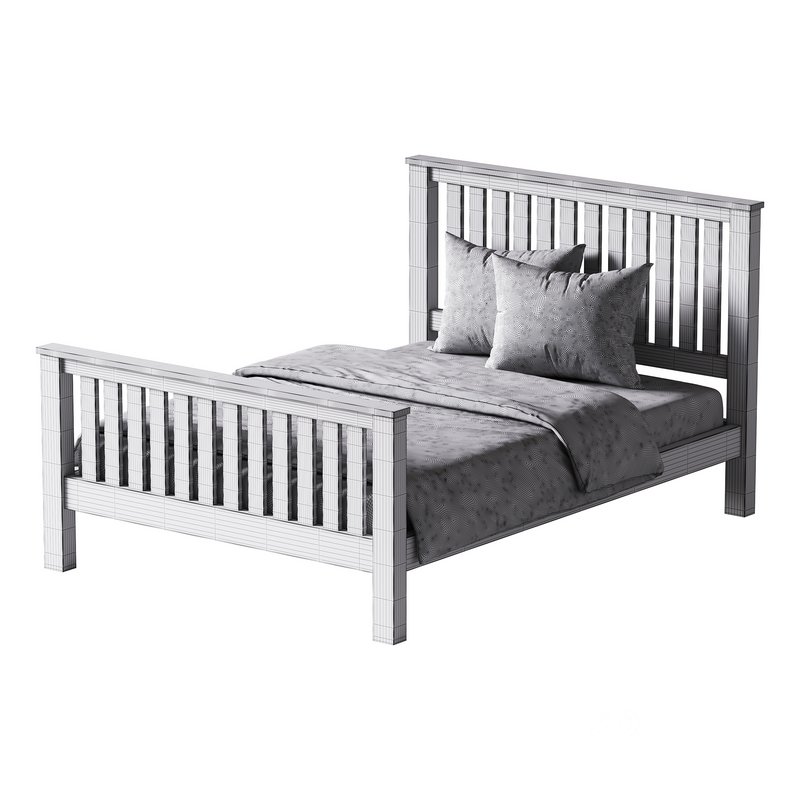 uhomepro Gray Full Size Bed 3d model Buy Download 3dbrute