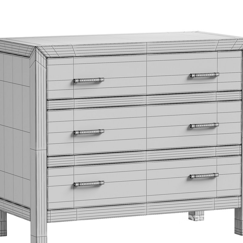 Linwood 3-Drawer Dresser 3d model Buy Download 3dbrute