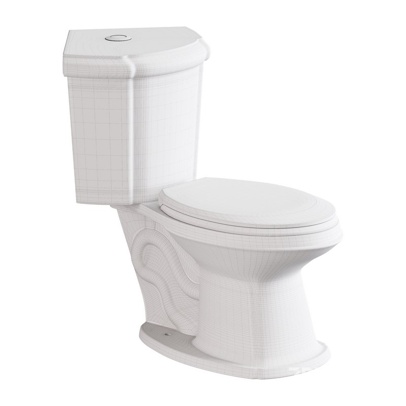 Corner Elongated Two Piece Dual Flush Bathroom Toilet 3d model Buy ...