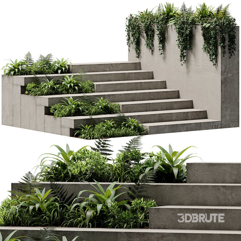 Landscape Furniture stairs - Set 02 3d model Buy Download 3dbrute