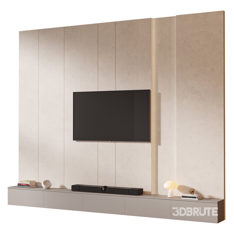 TV wall set 04 3d model 3dbrute