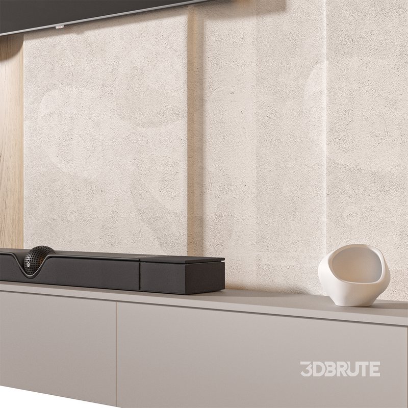TV wall set 08 3d model 3dbrute