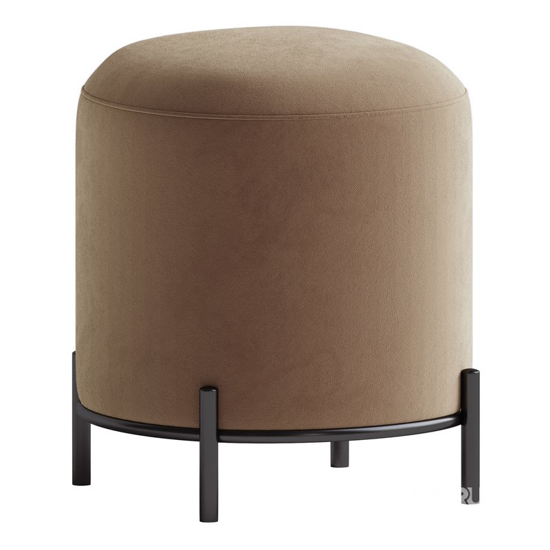 Soft pouf on metal legs 3d model 3dbrute