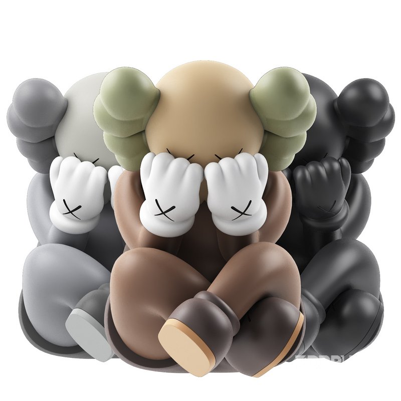 kaws separated vinyl figures collection 3d model 3dbrute