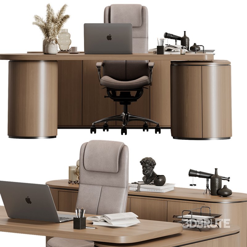 Office Furniture Manager set 26 3d model 3dbrute