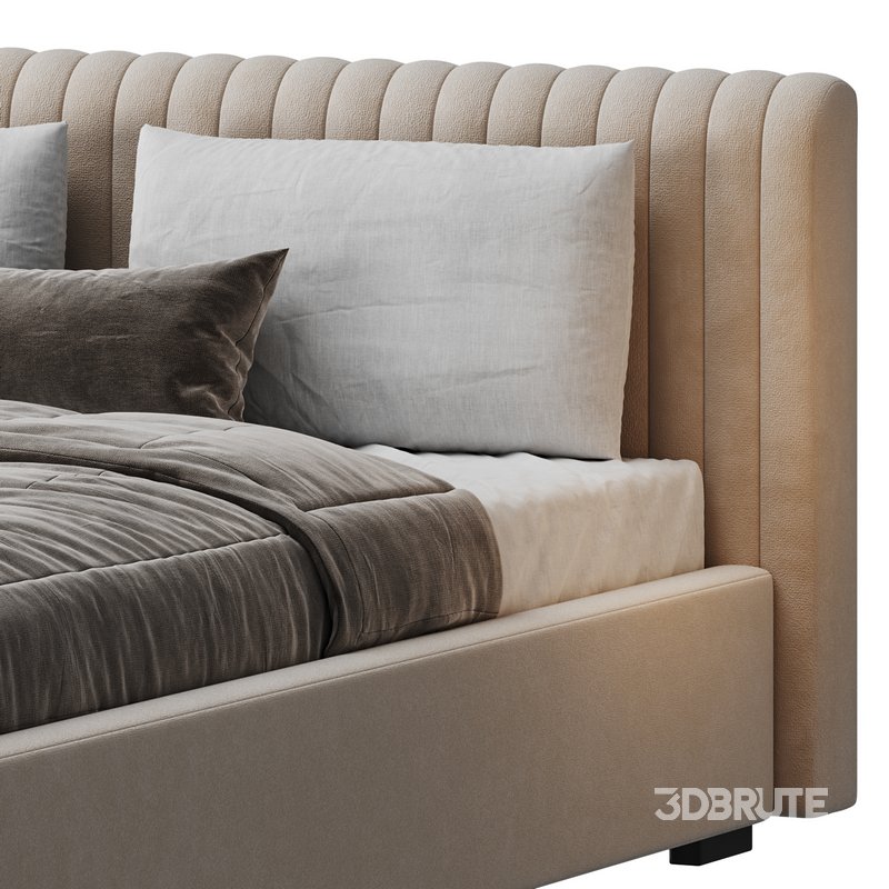 Fabric Stripe Pattern Bed 3d model 3dbrute