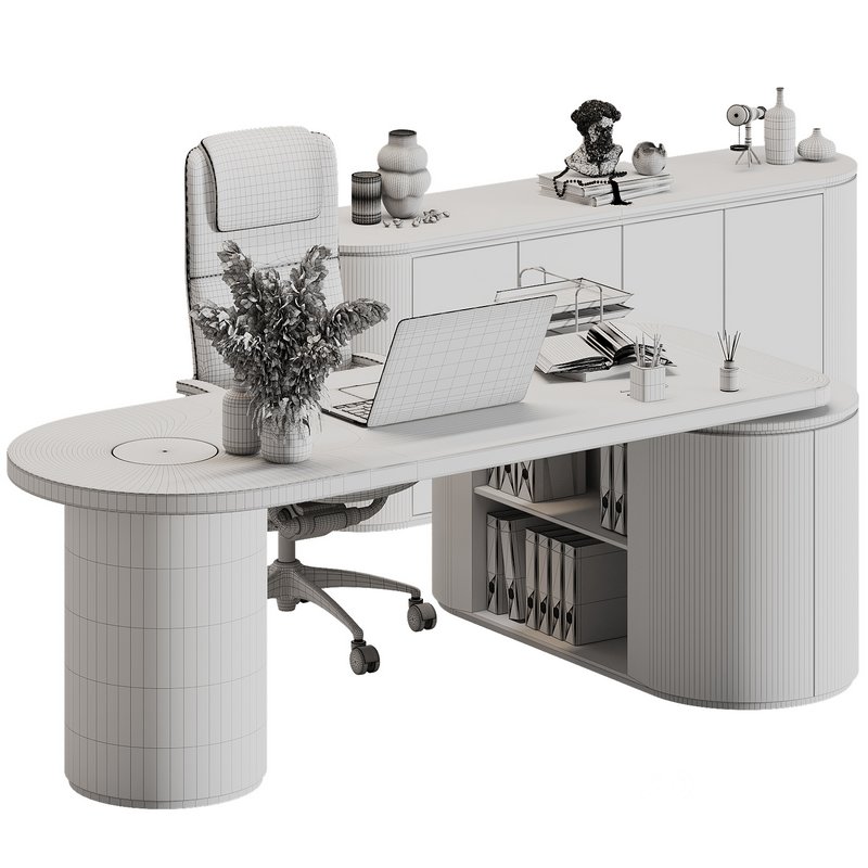 Office Furniture Manager set 26 3d model 3dbrute