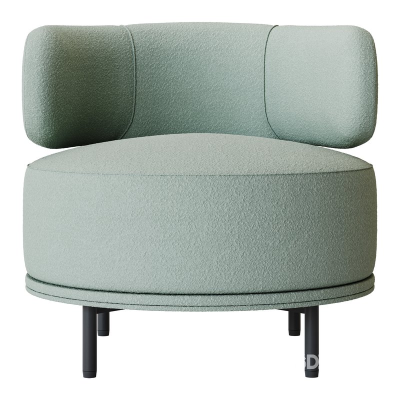 Penn Taupe Boucle Wing Back Accent Chair 3d model 3dbrute