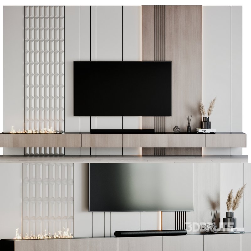TV Wall 47 3d model 3dbrute