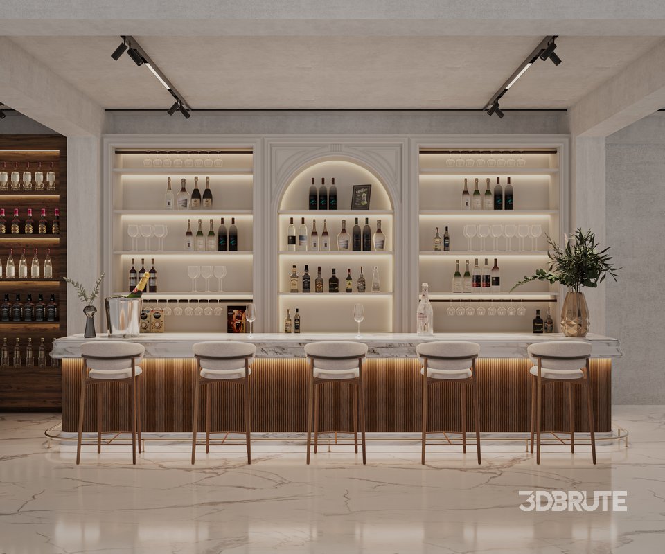 Bar Area 3d model 3dbrute
