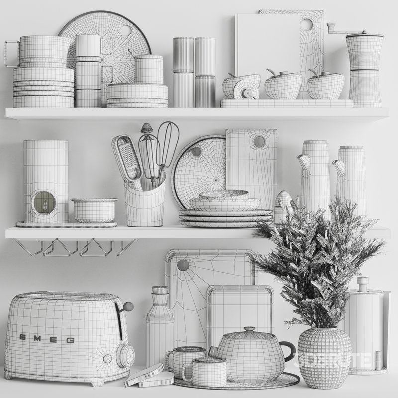 kitchen accessories075 3d model Buy Download 3dbrute