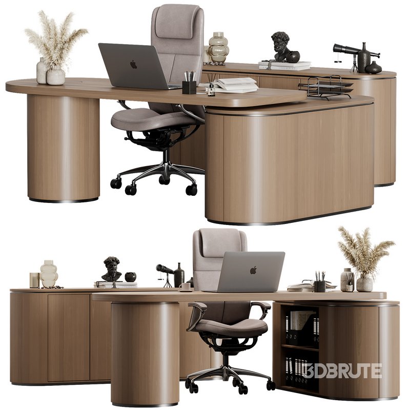 Office Furniture Manager set 26 3d model 3dbrute