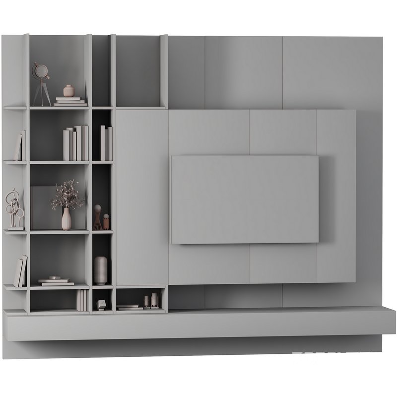 TV Wall set R15 3d model 3dbrute