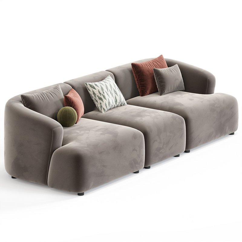 Sofia 3 Plazas Sofa By Westwing 3d model 3dbrute