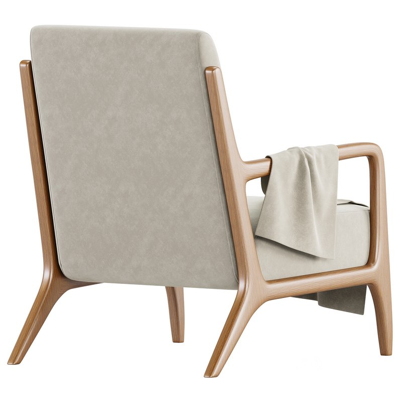 Zara Home - The ash wood armchair with linen upholstery 3d model 3dbrute