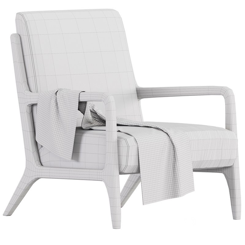 Zara Home - The ash wood armchair with linen upholstery 3d model 3dbrute