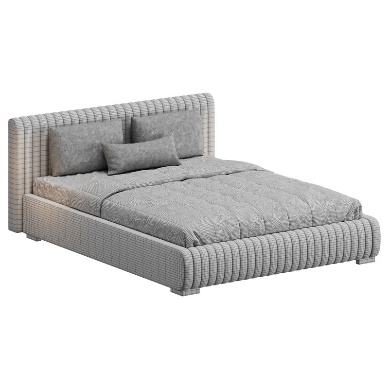 Fabric Stripe Pattern Bed 3d model 3dbrute
