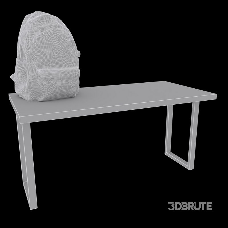 school table 3d model 3dbrute