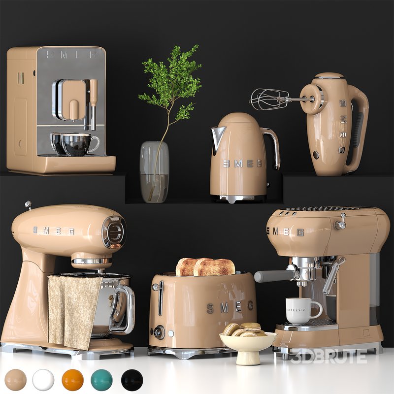 Set of Kitchen appliances SMEG 03 3d model 3dbrute