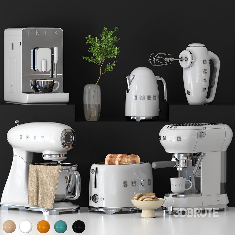 Set of Kitchen appliances SMEG 03 3d model 3dbrute