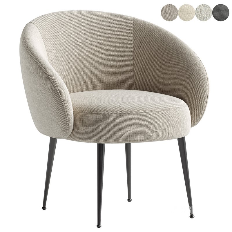 Kendra Curved Accent Chair 3d model 3dbrute