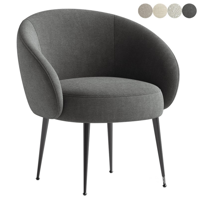 Kendra Curved Accent Chair 3d model 3dbrute