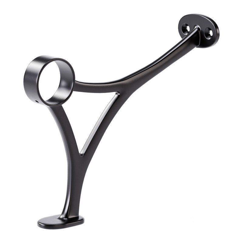 Polished Solid Brass Wall Mount Bar Bracket for Hanging Rail 3d model ...