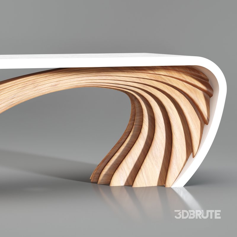 Parametric Wood Table 3d model 3dbrute