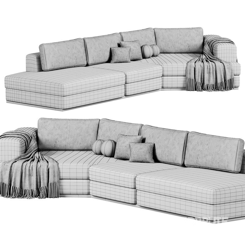 Rene Diagonal Sofa By Mononova 3d model 3dbrute