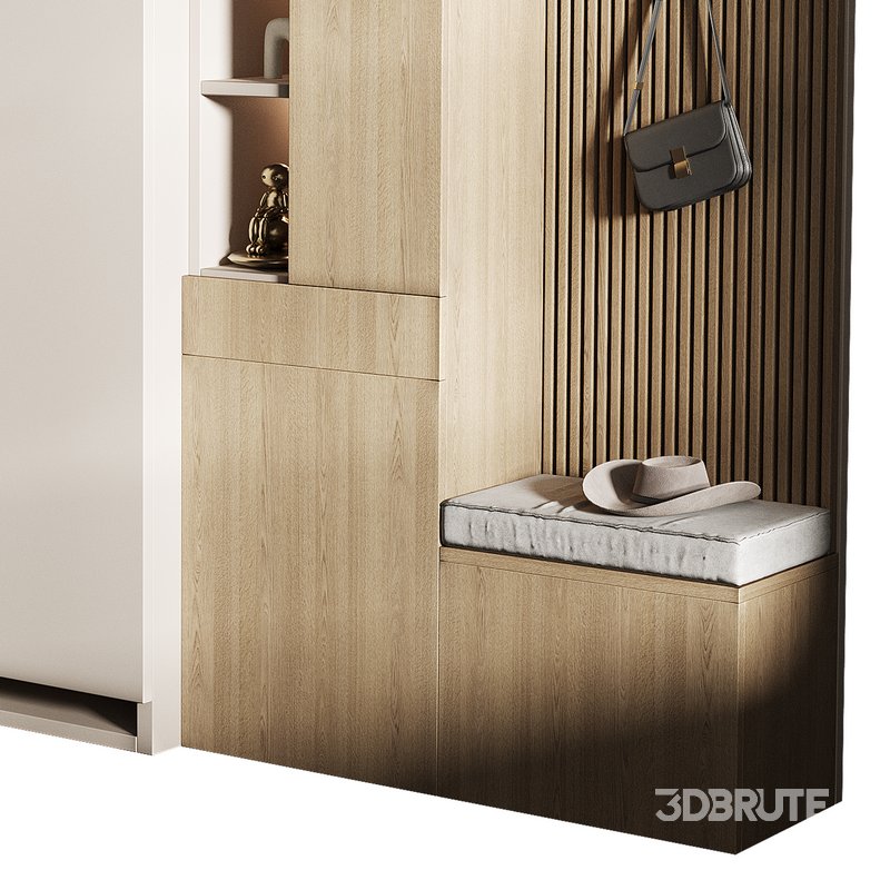 Hallway area with a minimalistic hanger 3 - 3dbrute : 3dmodel furniture ...