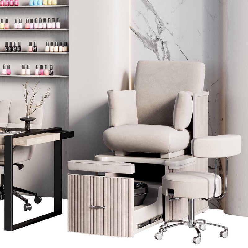 Manicure & pedicure area in the beauty salon 05 3d model 3dbrute