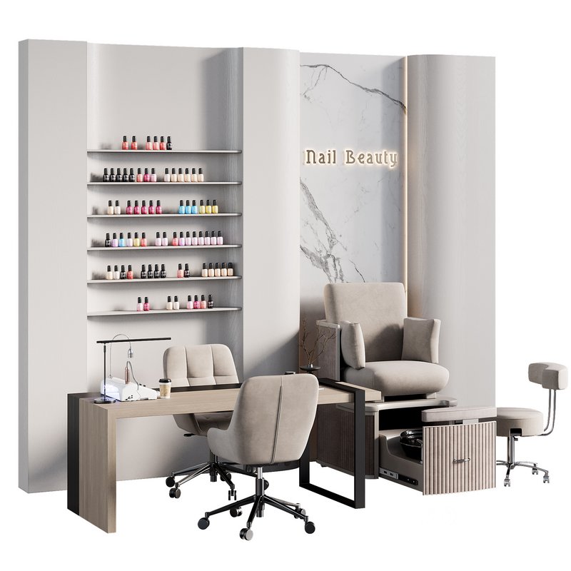 Manicure & pedicure area in the beauty salon 05 3d model 3dbrute