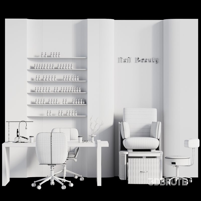 Manicure & pedicure area in the beauty salon 05 3d model 3dbrute