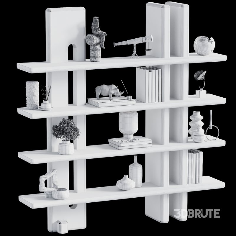 Shelves Decorative - Rack Set 18 3d model 3dbrute