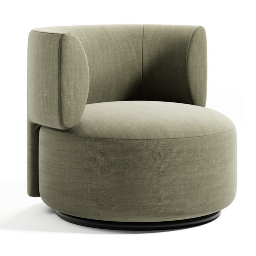 K-WAITING Swivel Fabric Armchair By Kartell 3d model 3dbrute