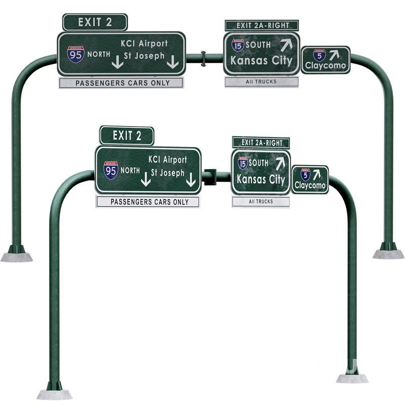Highway & Street Sign 3d model 3dbrute