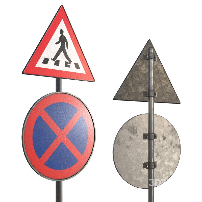 Street Sign-Set 02 3d model 3dbrute