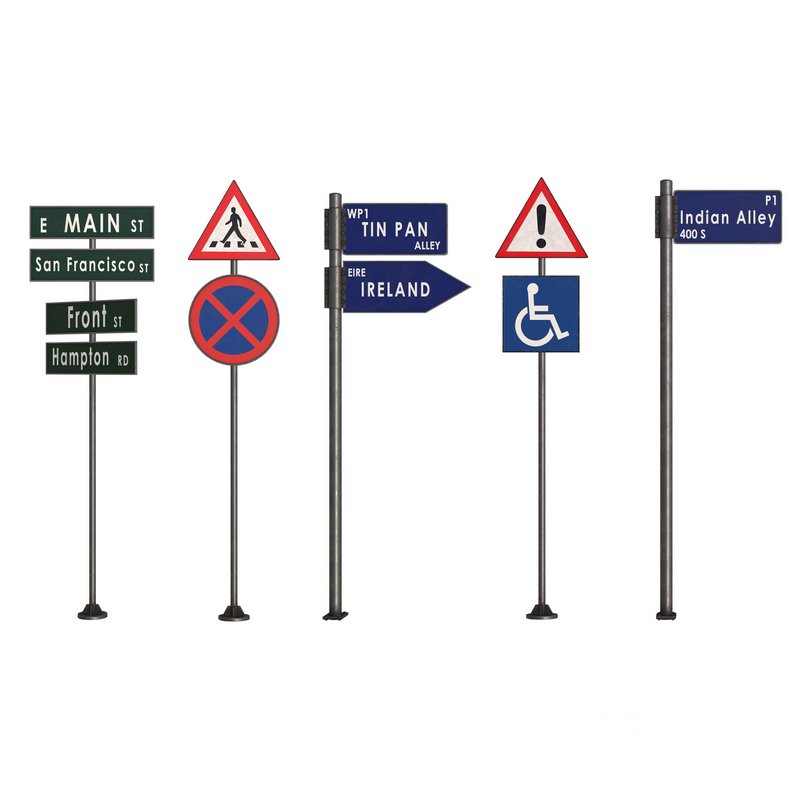 Street Sign-Set 02 3d model 3dbrute