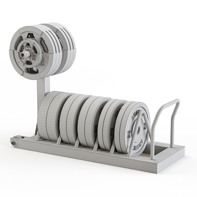 Tusker mobile weight plate rack 3d model 3dbrute