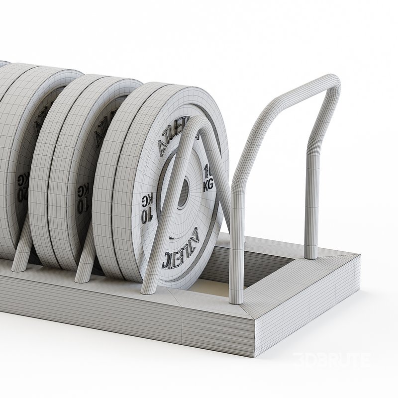 Tusker mobile weight plate rack 3d model 3dbrute