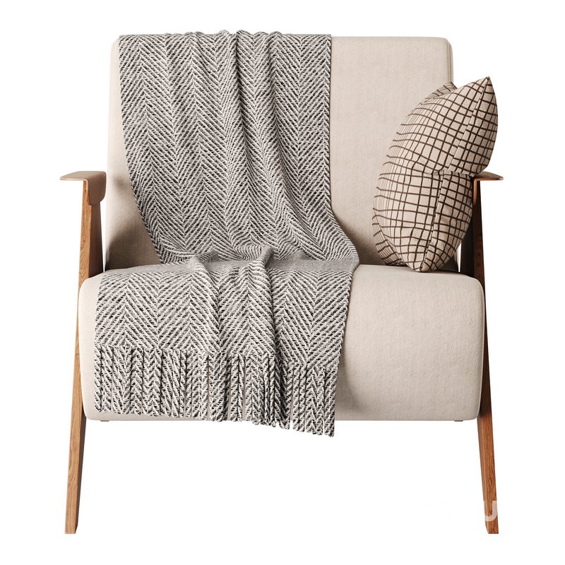 Nordic Ash Wood Arm Chair - 3dbrute : 3dmodel furniture and decor