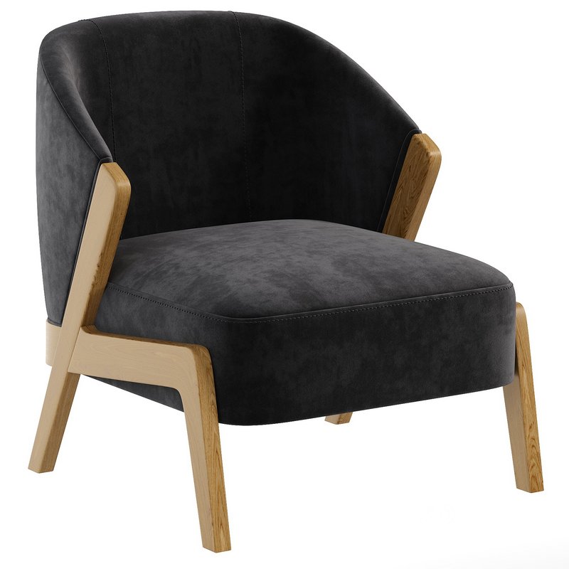 Bronx Frame Fine Chenille Moss Green Turner Wooden Accent Chair ...